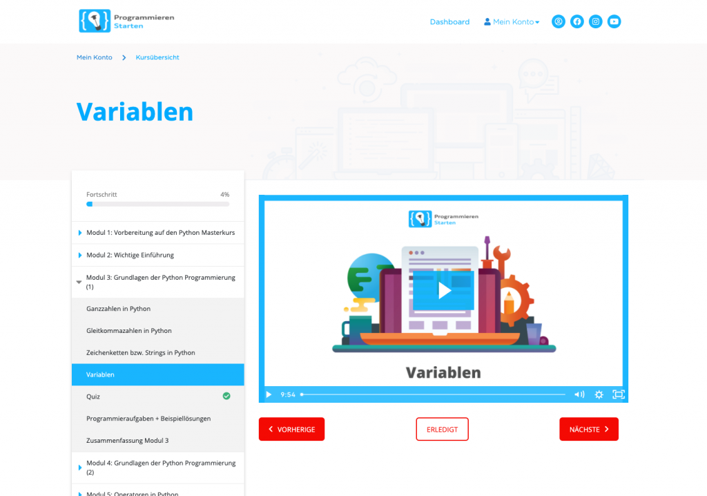 Python Kurs für Einsteiger - Schritt für Schritt lernen - über 15h Video