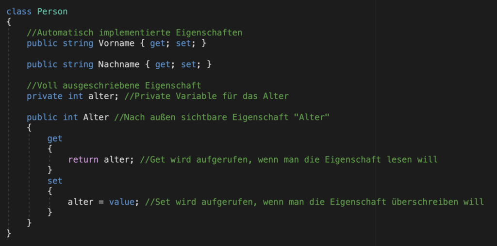 C# Eigenschaften einfach erklärt [mit Video]